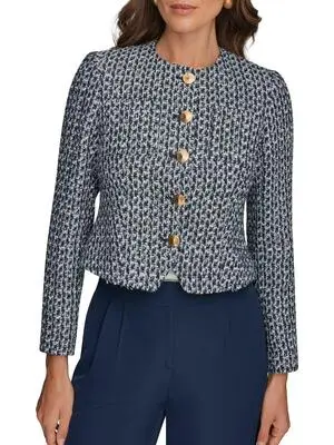 Donna Karan New York Tweed Crop Jacket - Nightfall Multi