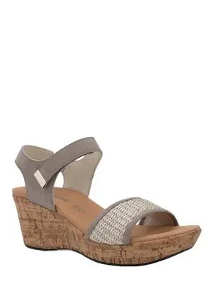 Naot Summer Wedge Sandals - Stone Nbk W/raffia