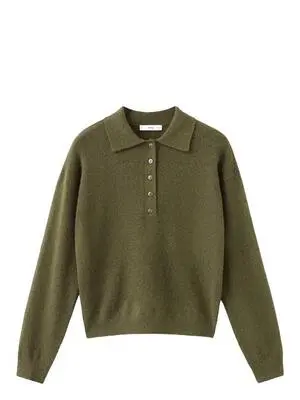 Mango Polo Sweater Khaki Green