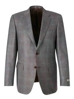 Canali Check-pattern Blazer - Grey