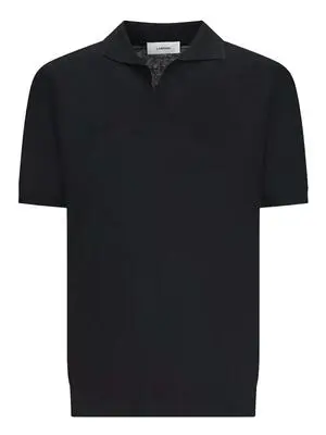 LARDINI Polo-neck T-shirt - Black