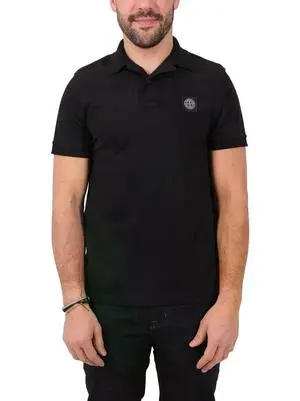 Stone Island Logo-patch Polo Shirt - Black