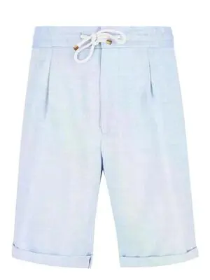 Brunello Cucinelli Drawstring Pleated Shorts - Blue