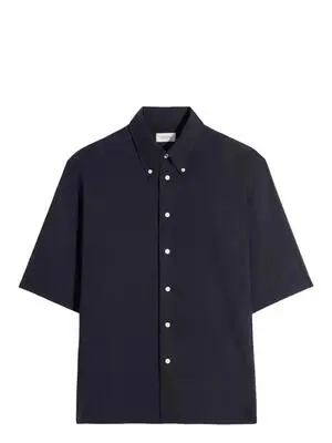 LEMAIRE Button-down Short-sleeves Shirt - Black