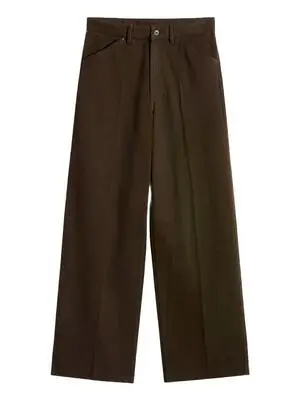 LEMAIRE Brushed Wide Trousers - Brown