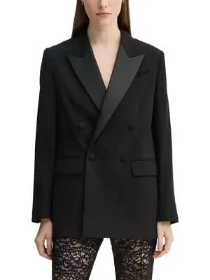 A.L.C. Satin-lapel Double-breasted Blazer - Black