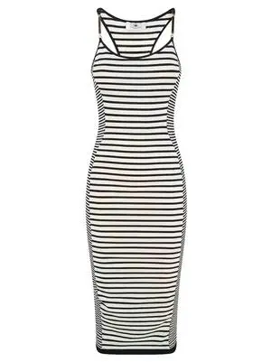 Elisabetta Franchi Striped Midi Dress - White