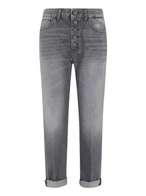 DONDUP Buttoned Denim Trousers - Grey