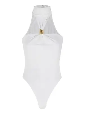 Elisabetta Franchi Halterneck Ring-detail Body - White