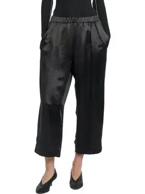 Maria Mcmanus Elasticated-waistband Cropped Trousers - Black