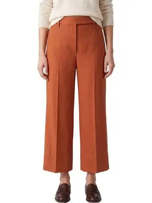Brunello Cucinelli Cropped Stretch Cotton Trousers - Red