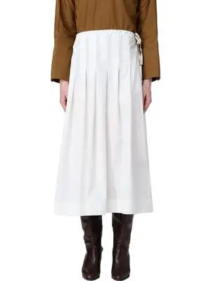 Soeur Pleated Midi Skirt - White