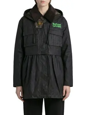 Barbour Barbour Cropped Utility Jacket With Hood Black