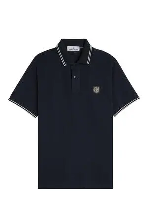 Stone Island Compass Patch Logo Polo Shirt - Blue