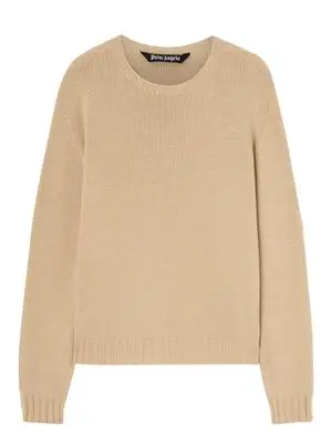 Palm Angels Curved Logo Sweater - Tan
