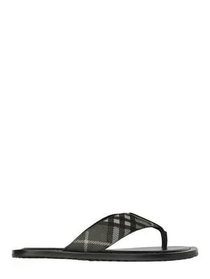 Burberry Burberry Checked Flip Flops Green