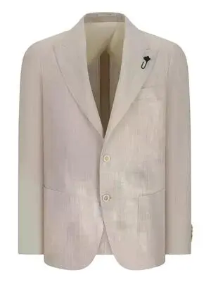 LARDINI Notched-lapel Jacket - Neutrals