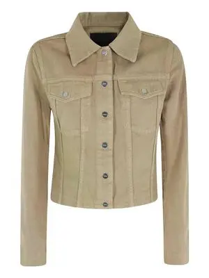 DONDUP Buttoned Cropped Denim Jacket - Neutrals