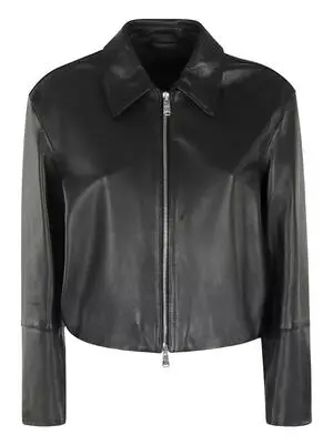 DONDUP Leather Zip-up Jacket - Black
