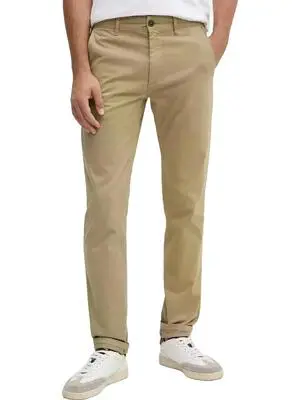 BOSS Logo-patch Chino Trousers - Neutrals