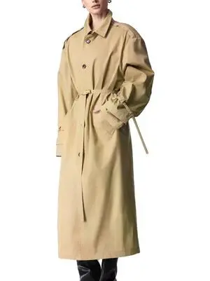 ARTICLE TEN Belted Trench Coat - Neutrals