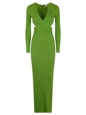 Elisabetta Franchi Cut-out V-neck Maxi Dress - Green