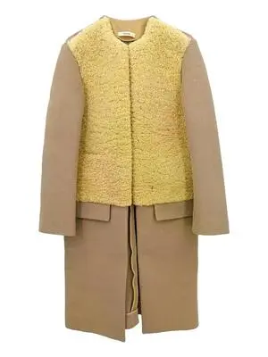 Celine 2010s Shearling-panel Coat - Neutrals