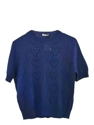 Miu Miu Heart-cutout T-shirt - Blue