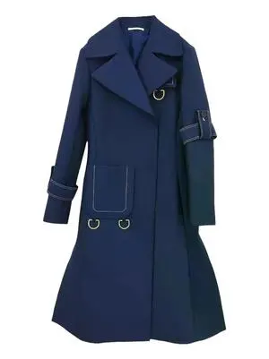 Celine 2010s Double-breasted Coat - Blue