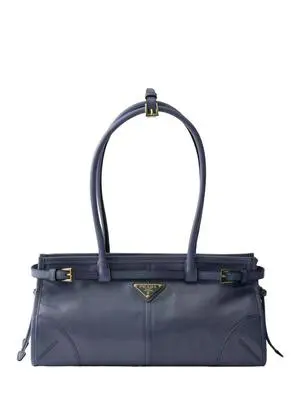Prada Leather Bonnie Medium Tote Bag - Blue
