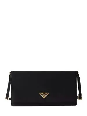 Prada Mini Shoulder Bag With Logo Plaque - Black
