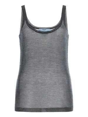 Prada Cashmere-silk Tank Top - Grey