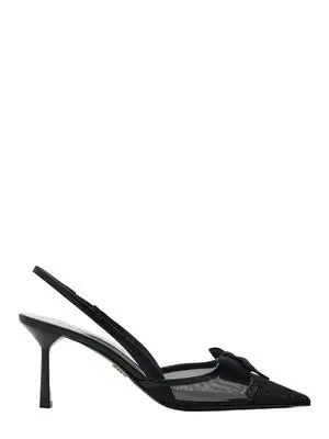 Prada Bow-embellished Slingback Pumps - Black
