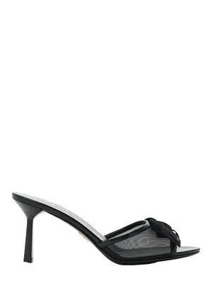 Prada Bow-detailed Mesh Mules - Black