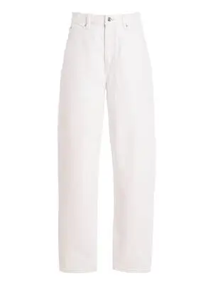 FRAME The Neat Rigid High-rise Barrel-leg Jeans - White