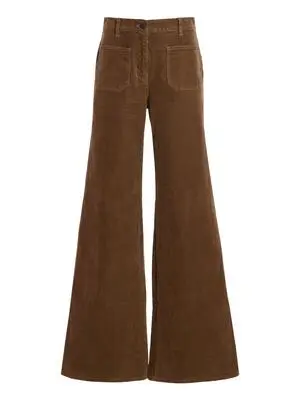 NILI LOTAN Florence Cotton-Corduroy Flared Pants