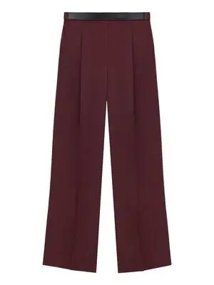 Loewe Silk Wide-leg Trousers - Burgundy