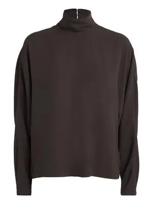 JOSEPH Crepe Buick Blouse - Brown