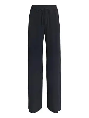 NOMADISSEM Silk Shirred Trousers - Navy