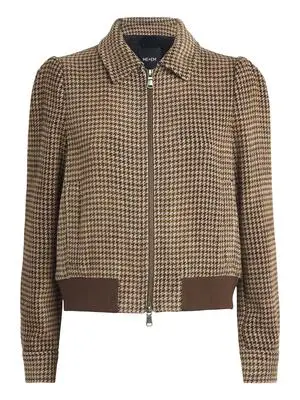 ME+EM Houndstooth Bomber Jacket - Brown