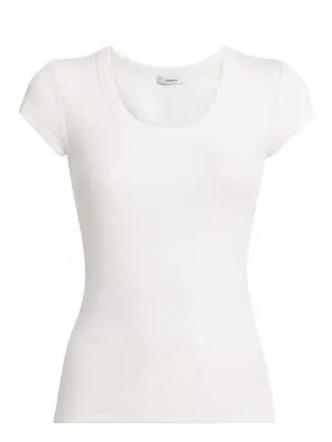 JOSEPH Stretch-cotton Ribbed Top - White