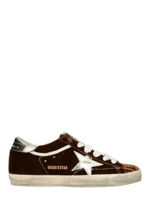 GOLDEN GOOSE Velvet Super-star Sneakers - Brown