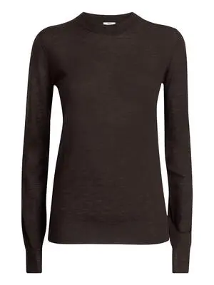 JOSEPH Cashair Round-neck Sweater - Brown