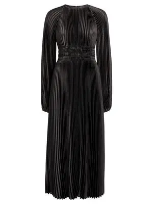 JOSEPH Ortiz Pleated Midi Dress - Brown