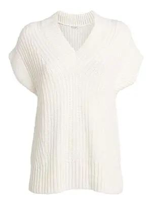 JOSEPH Cotton Nylas Sweater Vest - White