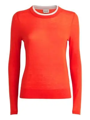 ME+EM Wool-cashmere Layered Sweater - Orange