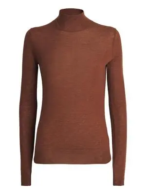 JOSEPH Cashair High-neck Sweater - Brown