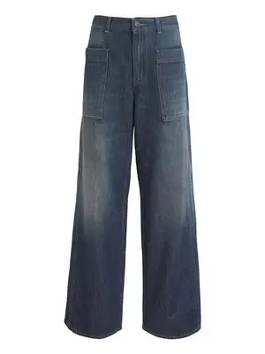 ME+EM Patch Pocket Relaxed Jeans - Blue