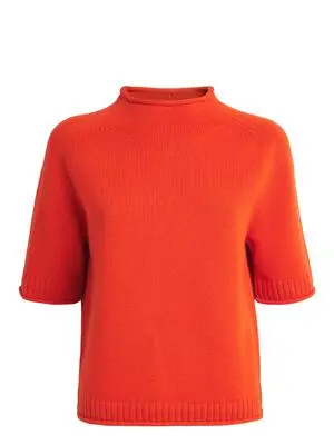 ME+EM Cashmere T-shirt Sweater - Orange