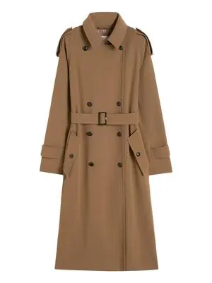 Max Mara Virgin Wool Trench Coat - Brown